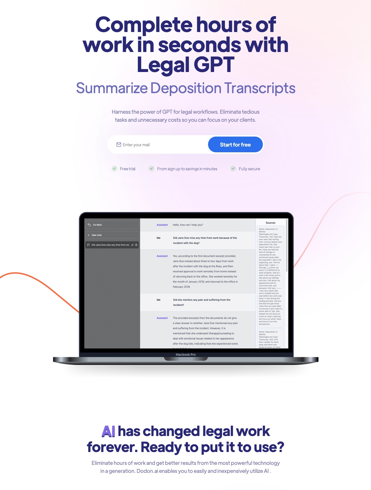 AI Deposition Summary Software | Dodonai